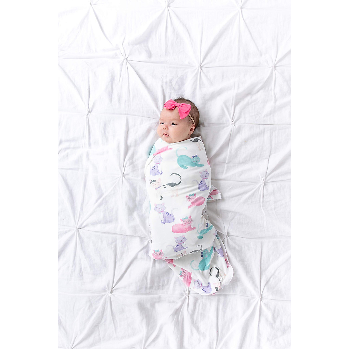 Large Premium Knit Baby Swaddle Receiving Blanket "Sassy" by Copper Pearl