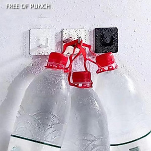 lesoe Heavy Duty Adhesive Hooks, Bathroom Hooks 4 Pack, SUS304 Stainless Steel Strong Strips Stick for Doors, Bathroom Kitchen Hanging Hats, Coats, Clothes, Wall Hangers Without Nail (4, Black-1)