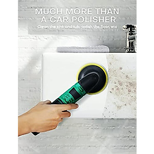 KIMO Cordless Car Buffer Polisher Kit w/1 Hour Fast Charger, 5 Variable Speeds, 4-INCH Small Buffer Polisher for Car Detailing, 6 Accessories for Car Waxing/Scratch Removing/Home Appliance Polishing