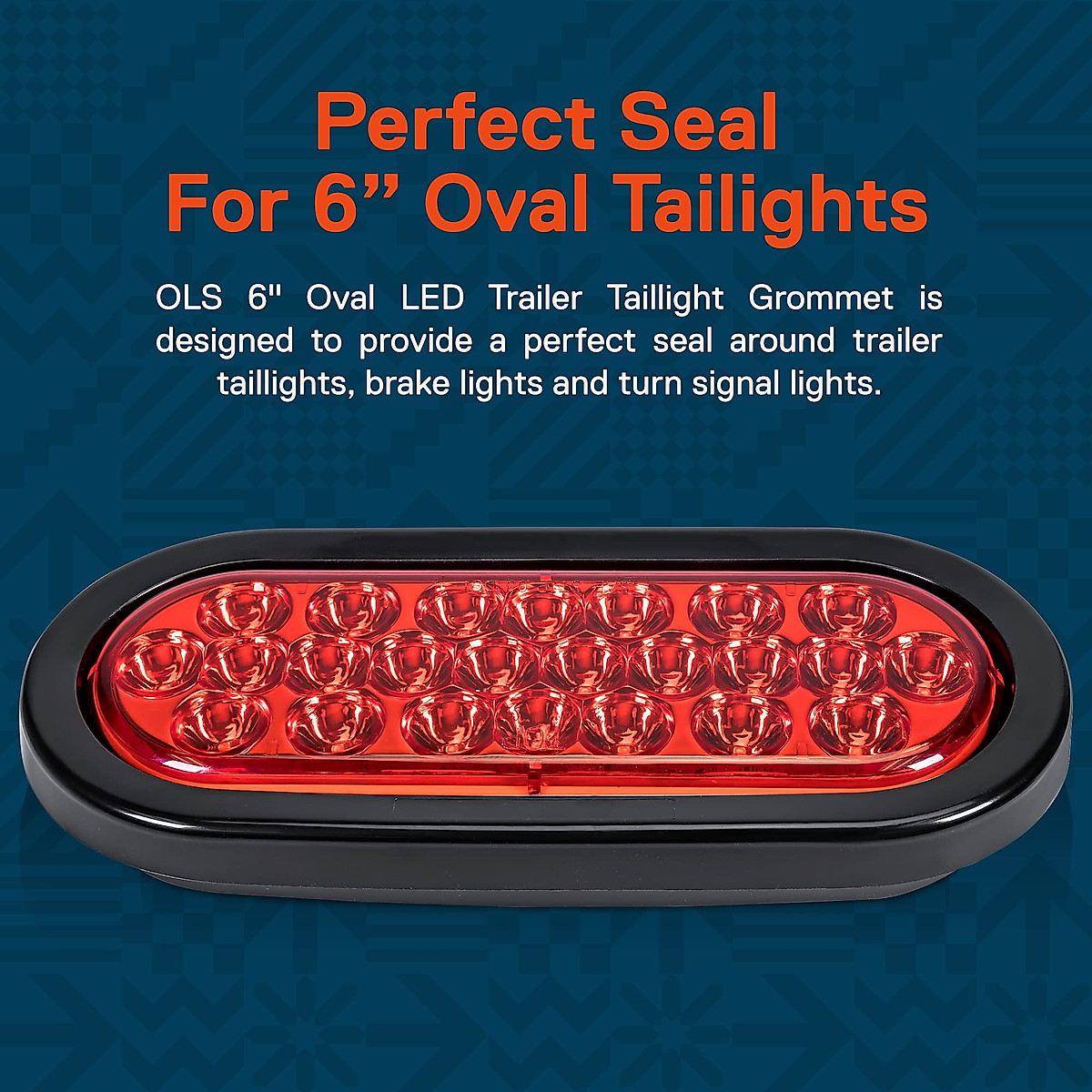 ONLINE LED STORE TRUE MODS Black Rubber Grommet for Universal 6" Oval/Oblong Taillights [Easy Installation] [Durable Rubber] For Trailers RV & Trucks