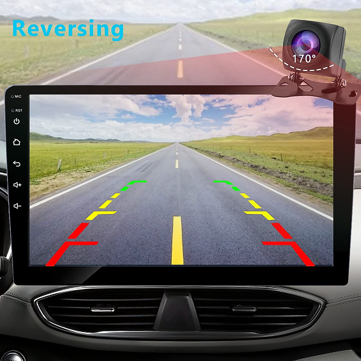 Car Radio Stereo Double Din with Apple CarPlay Android Auto, Rimoody 9 Inch HD Touchscreen Car Radio with Bluetooth FM Radio Mirror Link USB with Backup Camera, External Microphone