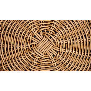 KOVOT Poly-Wicker Round Basket - 10.5"D x 4"H Woven Polypropylene (1)