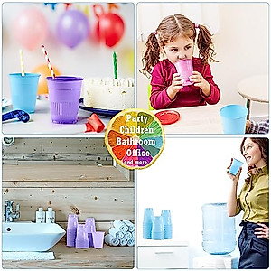 JMU 50Pcs Small Plastic Dental Cups 5 oz Blue Plastic Cups Disposable Drinking Cups, Rinse Cups, Bathroom Cups, Party Cups
