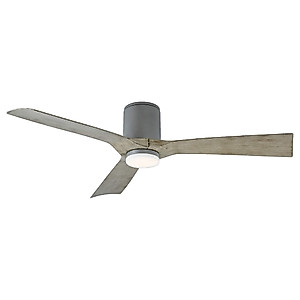 Aviator Smart Indoor and Outdoor 3-Blade Flush Mount Ceiling Fan 54in Graphite Weathered Gray with Remote Control (Light Kit Sold Separately) works with Alexa, Google Assistant, Samsung Things, and iOS or Android App