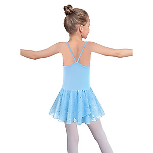 EQSJIU Ballet Costumes For Girls Toddler Dance 2t 3t 18-24 Months Leotards With Skirts Tutu Outfits Bodysuits Light Royal Blue