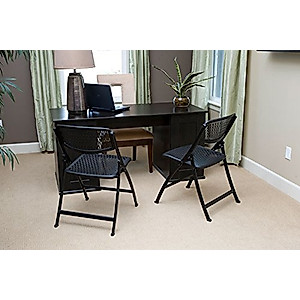 Mity-Lite Flex One Folding Chair, 18-8 Steel, Black, 4-Pack