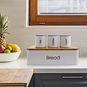 MegaChef Kitchen Food Storage and Organization 4 Piece Canister Set in White