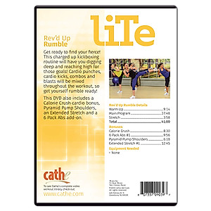 Cathe Friedrich LITE Rev'd Up Rumble Kickboxing Low Impact Exercise DVD - Lose Weight and Get In Shape With This Fat Burning Cardio Kickbox Weight Loss Workout DVD