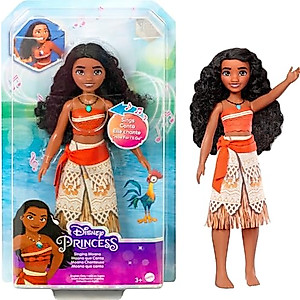 Mattel Disney Princess Moana Singing Fashion Doll in Signature Outfit, Sings "How Far I'll Go" from Movie