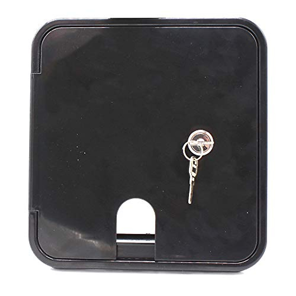 X-Haibei RV Trailer Electric Power Cord Cable Hatch Camper Hose Storage Door Compartment Lock 2 Keys W 6-1/4 inch, H 6-3/4 inch (Black)