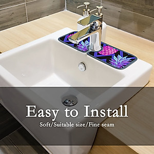 Kitchen Faucet Absorbent Mat 2 Pieces Colorful Tropical Pineapples Faucet Sink Splash Guard Bathroom Counter and RV,Faucet Counter Sink Water Stains Preventer