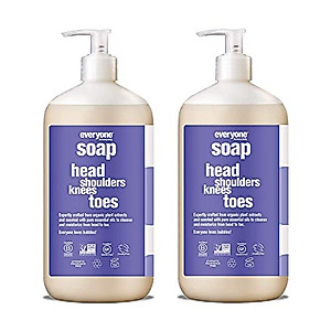 Everyone 3-in-1 Kids Soap, Body Wash, Bubble Bath, Shampoo, 32 Ounce (Pack of 2), Lavender Lullaby, Coconut Cleanser with Plant Extracts and Pure Essential Oils