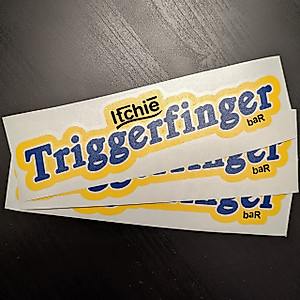 Triggerfinger Decal, H 2.5 By L 8.5 Inches, Blue, White And Yellow, Airsoft Stickers, Funny Vinyl Gun Shirts, 2nd Amendment, Come And Take Them, Guns Save Lives, JDM, Liberty, USA Flag Vinyl Stickers, Silhouette Shooting Target, Pistol, BB Gun, Air Rifle,