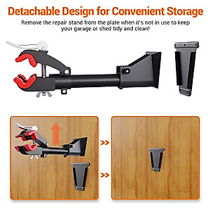 Sportneer Bike Repair Stand: 360 Rotatable Wall Mounted Removable Bike Clamp - Adjustable Home Bicycle Maintenance Stand with 2 Mounting Plates for Diameter of 1-1.6’’ Bicycle
