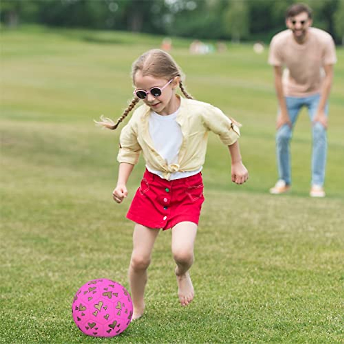 PP PICADOR Kids Soccer Ball Size 3, Toddler Pink Soccer Balls for Little Girls Boys Child 4-8 Gift Toys Outdoor Home Sport with Pump