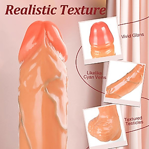 Sex Machine Realistic Thrusting Dildo for Women with 10 Thrusting & Vibrating Modes, Remote Control Adult Toys & Games for G Spot Clitoral Anal Stimulation, Silicone Vibrator for Men and Couples