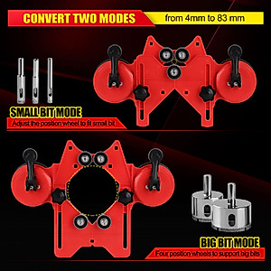 WORKEASE Diamond Hole Saw Set, 17 Pcs Tile Hole Saw Kit with Double Suction Cups Hole Saw Guide Jig Fixture from 0.24''- 1.97'' for Ceramic Glass Tile Porcelain Marble