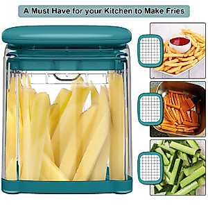 French Fry Cutter, Solucky Potato Onion Cutter, Professional Homestyle Vegetable Chopper Dicer, Great for Potatoes Carrots Cucumbers Zucchini Peppers 3/8 inch Blade(Only 1 Blade)