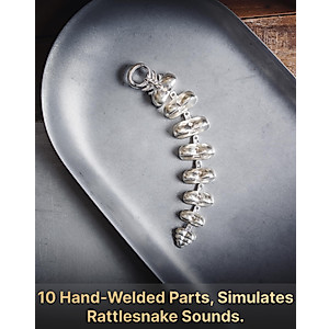 COPPERTIST.WU Rattlesnake Tail Rattle Dangle Earrings 925 Sterling Silver Huggie Hoop Earrings Shakeable Jewelry Gift for Women Men