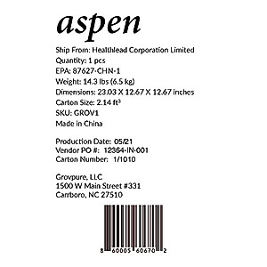 Grovpure Aspen H13 HEPA Air Purifier with UVC Light and Air Quality Indicator, 275 CFM CADR