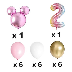 Oh Twodles Pink Mouse Twodles Birthday Party Supplies Decorations Mouse Banner Cake Topper 2nd Banner Balloon Pink Mouse Backdrop Cupcake Topper for Girls Baby Bday