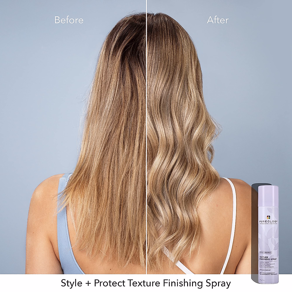 Pureology Style + Protect Texture Finishing Spray | For Color-Treated Hair | Lightweight Texturizing Spray | Sulfate-Free | Vegan | Updated Packaging | 5 Oz.