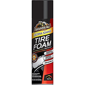Ultra Shine Car Tire Foam Spray Bottle by Armor All, Protectant Foam Cleaner for Car, Truck, Motorcycle, 18 Oz