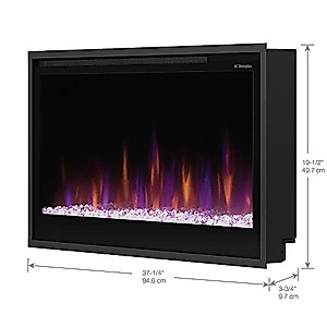 Dimplex 36 Inch Slim Built-in Linear Electric Fireplace | Shallow 4-Inch Depth with Multi-Fire Color Technology, Remote and Acrylic Crystal Ember Bed Included - Sits Flush in Most Home Frames