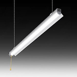 BBESTLED 4 Pack, 60W Linkable Shop Lights for Garage LED Super Bright, Equivalent 360W HPS Daylight 5000K 7800 Lumen, Warehouse Office Workshop, Commercial Light Fixtures Ceiling Hanging