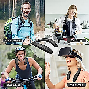 ENUOSUMA Neckband Bluetooth Speaker, Wireless Wearable Speaker IPX5 Waterproof, True 3D Stereo Sound Around The Neck Speaker, 12H Long Playtime, Portable for Home&Outdoors, BS07, Black