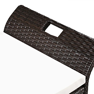 vidaXL Storage Bench w/Cushion 54.3" Poly Rattan Brown Chair Seat Furniture