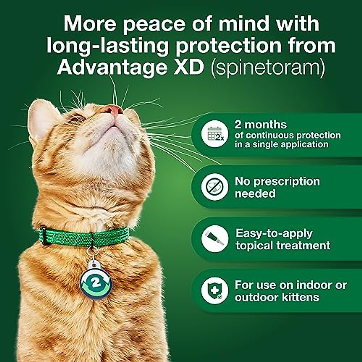 Advantage XD Small Cat Flea Prevention & Treatment For Cats 1.8-9lbs. | 1-Topical Dose, 2-Months of Protection Per Dose