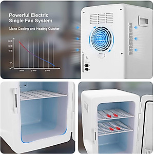 Nictemaw 20-liter Compact Cooler/Warmer Mini Fridge/Wine Cooler with LCD Display + Digital Thermostat + Cooling for Cars, Road Trips, Homes, Offices & Dorms