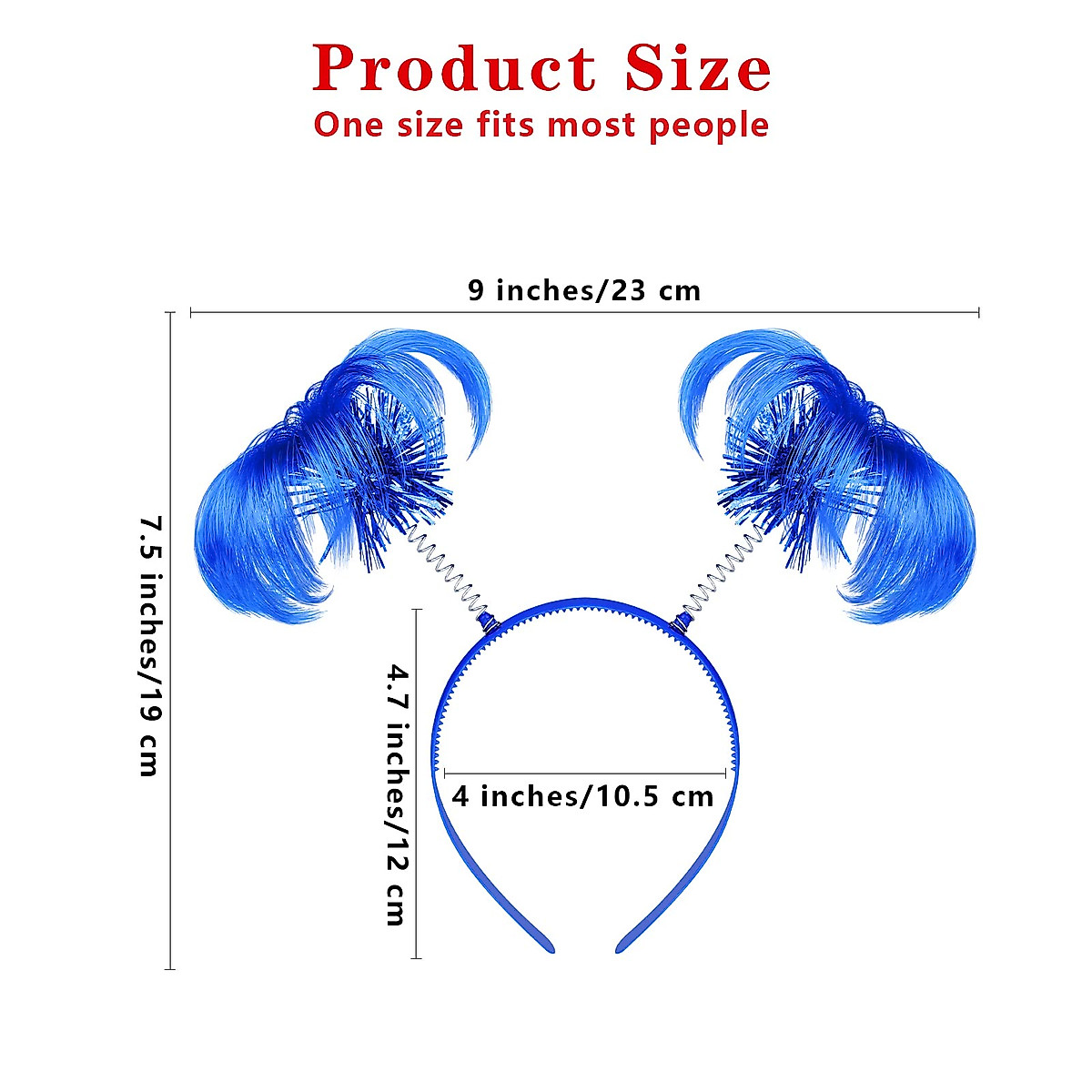 RUODON 3 Pack Ponytail Headband Feather Party Head Bopper Headband Feather Headwear Accessory, One Size, Blue