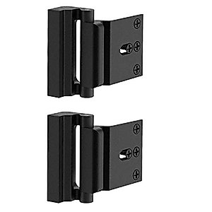 TOYFUL 2 Pack Door Reinforcement Locks with 8 Screws, Home Security Door Lock for Toddler, Childproof Door Lock Night Lock Withstand 800 Lbs Black