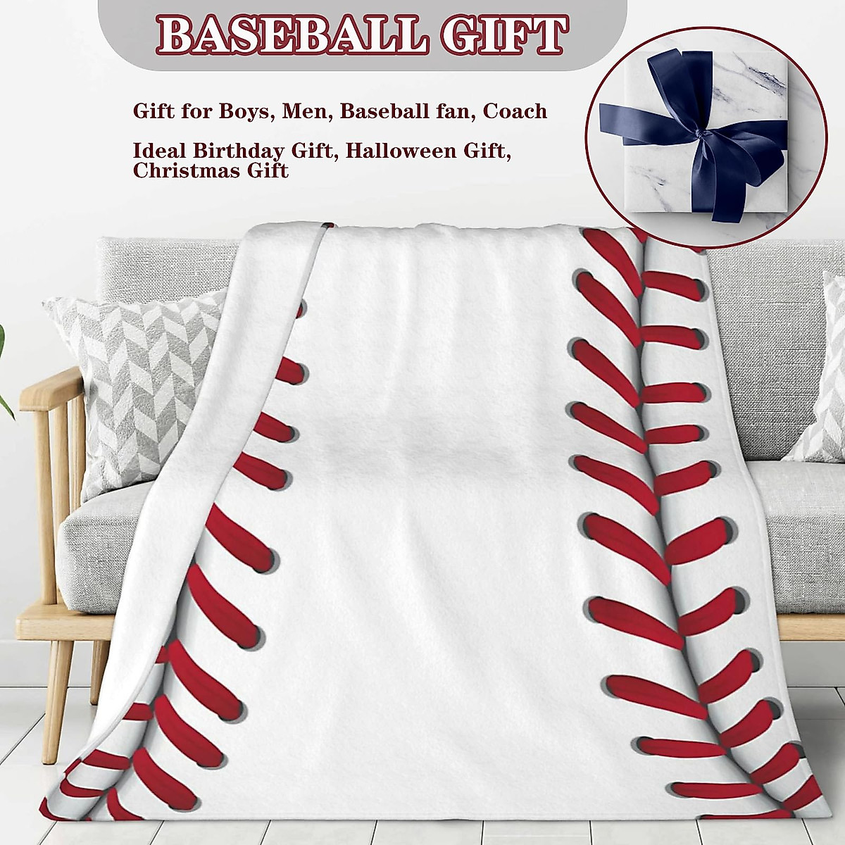 AUIVTY Baseball Blanket Baseball Gifts for Boys 8-12 Baseball Team Coach Gifts Fleece Throw Blanket Kids Men Baseball Lover for Birthday Christmas(40"x50", Baseball)