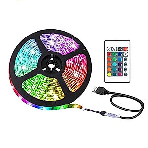 KPUPE RGB Cuttable LED Strip Lights, USB Powered, SMD 5050 Flexible LED Lights for TV Backlight, Decoration(1m/3.28ft)