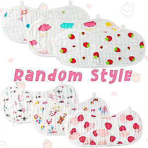 GROBRO7 5Pcs Baby Muslin Burp Cloths Pineapple Burping Bids for Baby Cotton 6 Layers Extra Absorbent Machine Washable Soft Large Cartoon Face Towels Nursery Gift Gentle for Newborn Girls 7x18.5inch