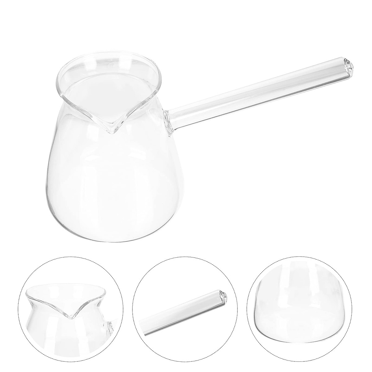 Angoily Turkish Coffee Pot Glass Milk Warmer Pot Mini Saucepan Soup Pot Butter Warmer Chocolate Melting Pot Small Cookware For Heating Smaller Liquid Portions 450ml