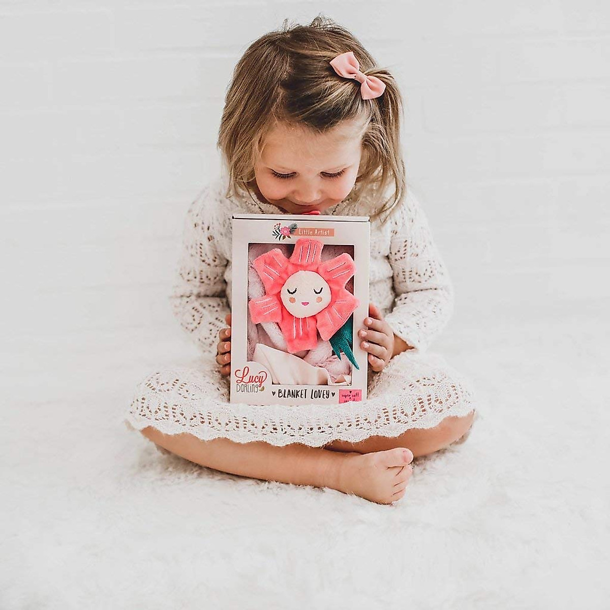 Lucy Darling Little Artist Security Blanket Soft Baby Lovey Baby Gifts for Newborn Boys and Girls Baby Snuggle Toy Baby Flower Floral Design