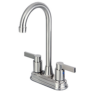Kingston Brass KB8498NDL NuvoFusion 4-Inch Centerset Bar Faucet, 4-3/4-Inch in Spout Reach, Brushed Nickel