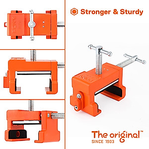 PONY 4-Pack Cabinet Clamps, 8510 Cabinet Claw, Face Frame Clamps for Installing Cabinets, 440 lbs Load Limited Orange