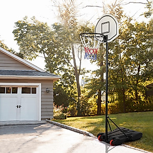 Yaheetech Portable Basketball Hoop Outdoor/Basketball Goals Indoor/Basketball Court/Adjustable Basketball Stand from 5.2 ft to7 ft with 29'' Basketball Backboard Black
