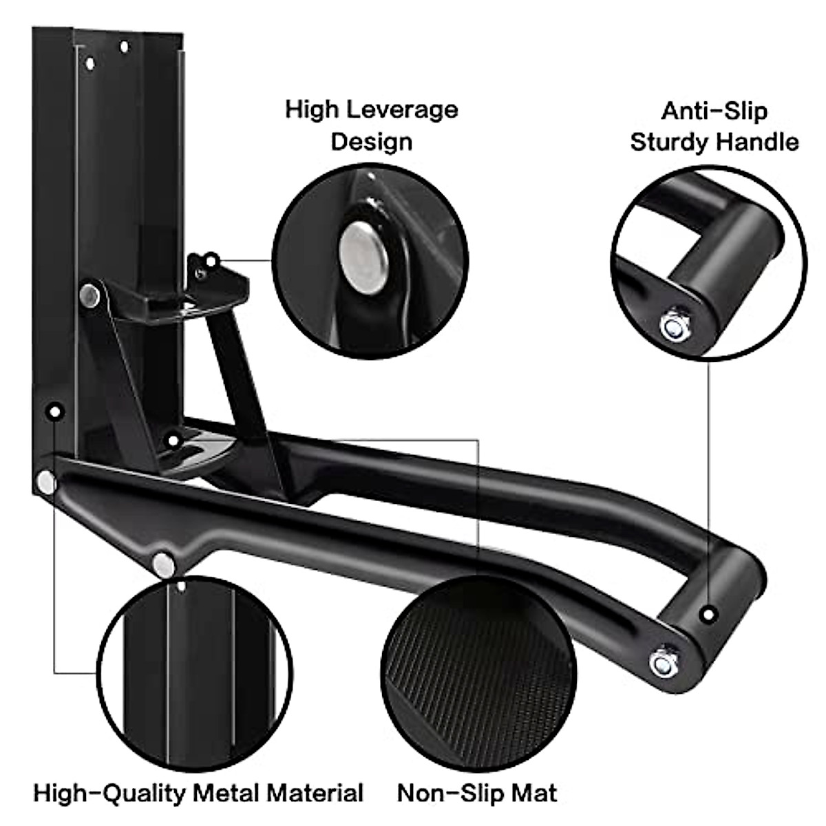 16oz Metal Can Crusher, Heavy-Duty Wall-Mounted Smasher for Aluminum Seltzer, Soda, Beer Cans and Bottles for Recycling, Gadgets for Home (Black)