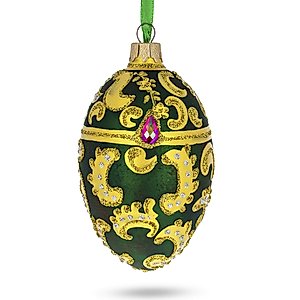 1891 Memory of Azov Royal Glass Egg Ornament 4 Inches