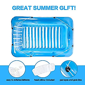 NOCCUR Tanning Pool for Adults -Inflatable Tanning Pool - Pool Floats Adult Size-Pool Floats Lounger with Comfort Pillow-Suntan Tub-Tanning Pool Raft Tub for Swimming Pools in Summer