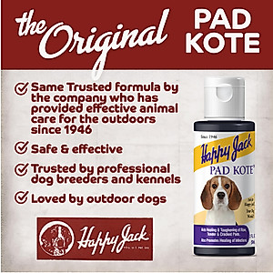 HAPPY JACK Pad Kote Paw Soother for Dogs, Cats & Horses (2 oz), Paw Lotion, Moisturizer & Soother for Puppies & Adults, Protects from Hot Pavement & Rough Terrain, Lick Safe