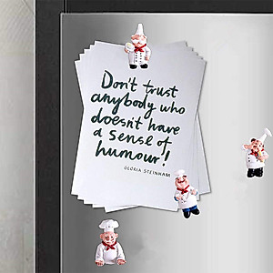6 Pack Chef Fridge Magnet Refrigerator Magnets, Italian French Chef Figurine Statue Home Kitchen Restaurant Decorations 3D Resin Baker Magnets Wall Decors