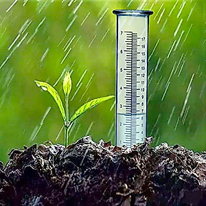 BIUWING Plastic rain Gauge Replacement Tube, 7'' Capacity rain gauges Tubes for Yard Garden Outdoor Home, Best Rated, No Frost Freeze Crack, Not Fragile (2 pcs)