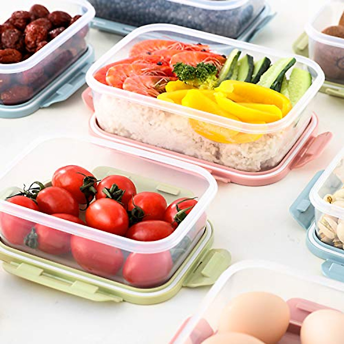 HoleviFO Food Storage Containers with Airtight Lids - Food Prep Containers Meal Prep - Lunch Containers with Lids - Meal Prep Containers -Microwave, Stackable (blue)